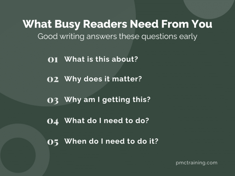 How to Write for Busy Readers | PMC Training