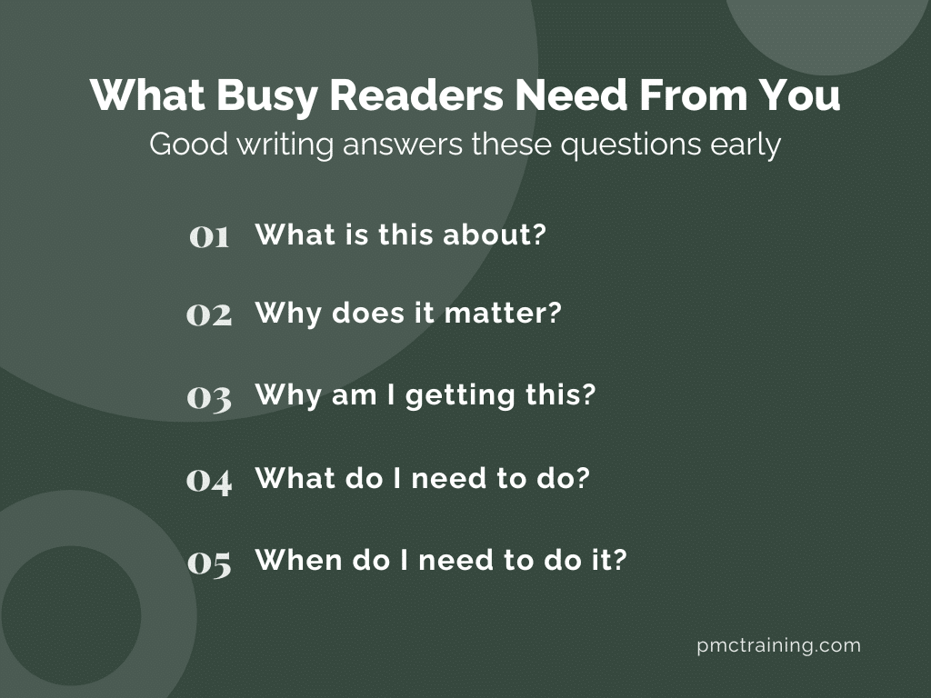 How to Write for Busy Readers | PMC Training